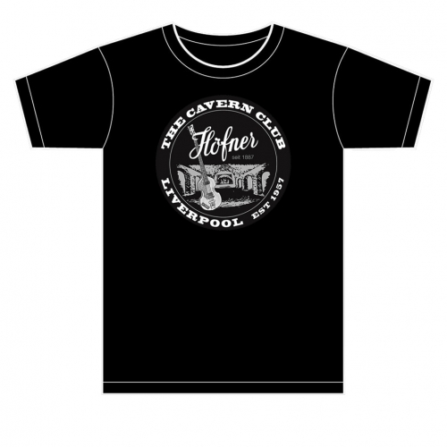 Men's Black Cavern Club logo / Hofner T-Shirt - Cavern Club