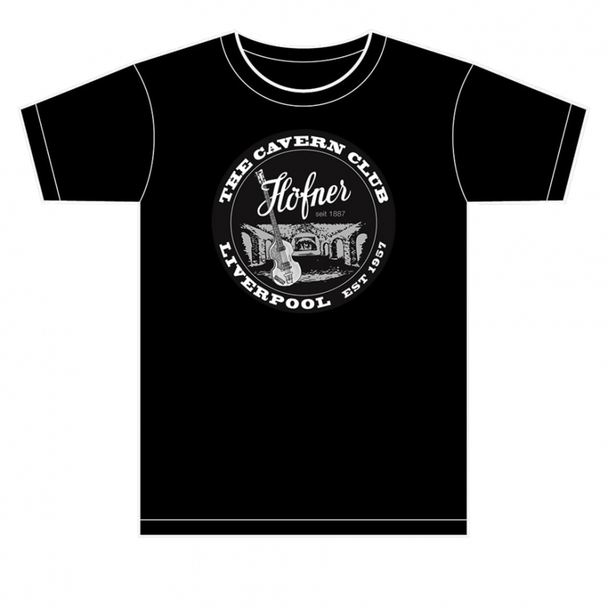 Men's Black Cavern Club logo / Hofner T-Shirt - Cavern Club