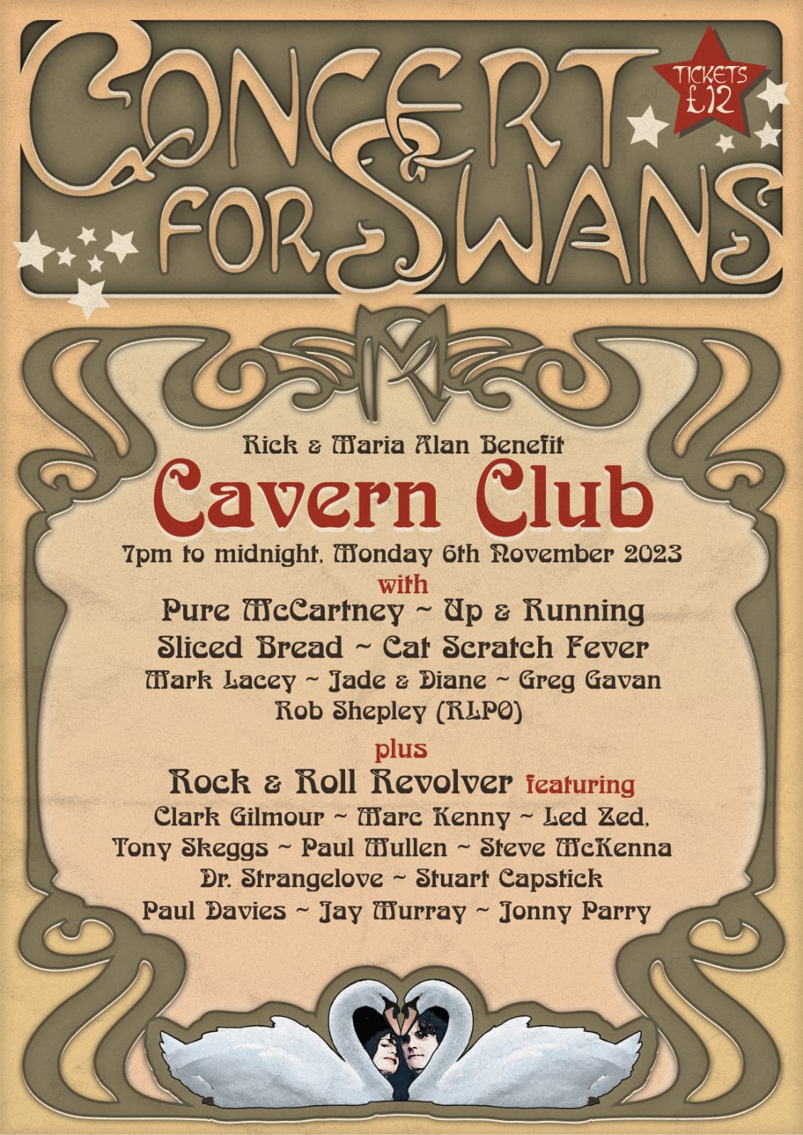 CONCERT FOR SWANS – A Benefit Gig For Rick and Maria Alan - Cavern Club