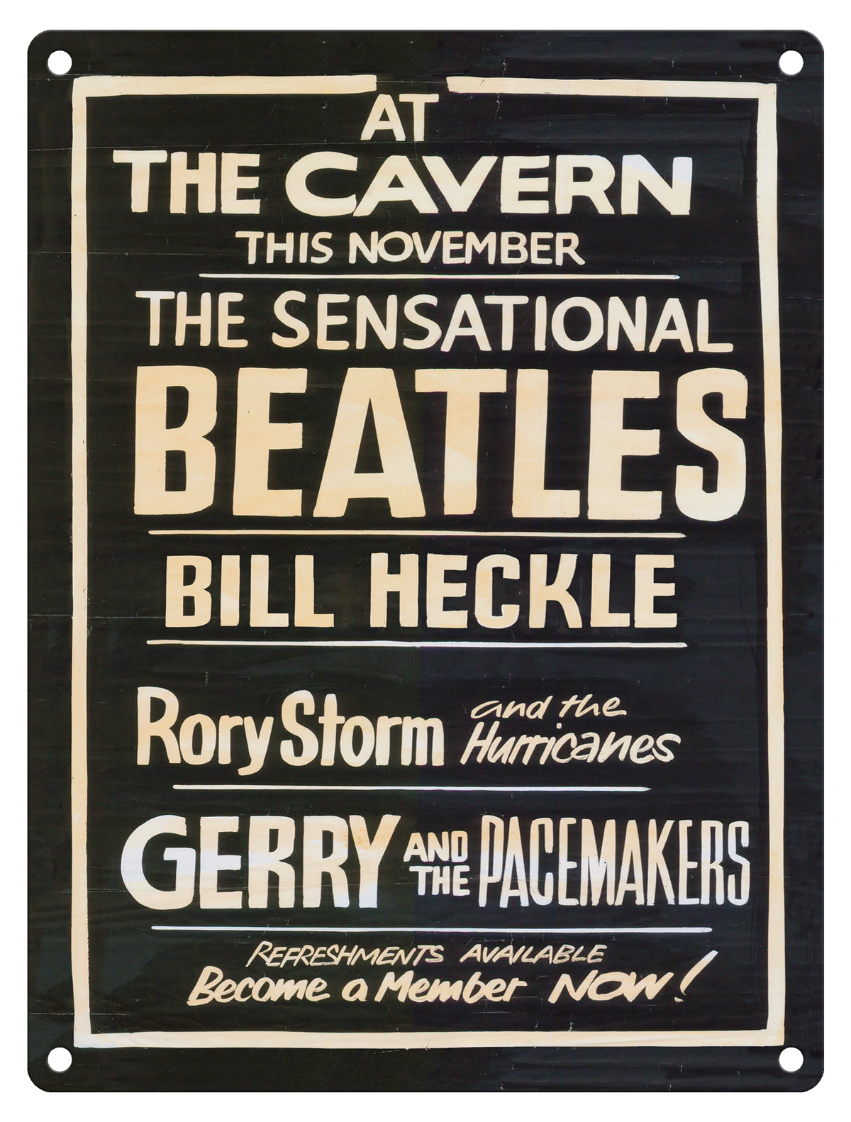Personalised 'The Beatles at The Cavern Club 1961 poster' Metal sign ...
